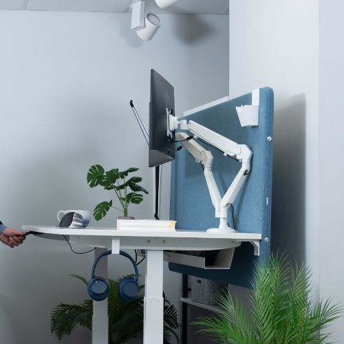 PI Float Dual Monitor Arm White | KOS.ie